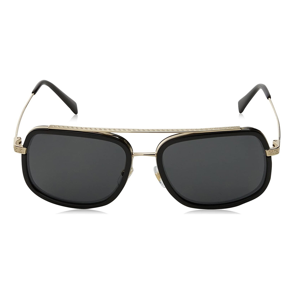 Versace Greca Monogram Logo Pale Gold Black Sunglasses – antiqueallureclub